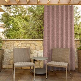 Outdoor Vorhang nach Ma&szlig; blickdicht - Gro&szlig;e Mandala Muster in Altrosa - rosa Spirituell Orientalisch mit &Ouml;sen Ornamente Balkon Pergola