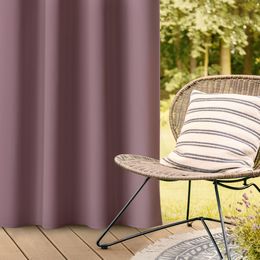 Bilderwelten Outdoor Vorhang nach Ma&szlig; blickdicht violett Sonnenschutz Unifarben mit &Ouml;sen - Malve - wetterfest Balkon Pergola