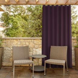 Outdoor Vorhang nach Ma&szlig; blickdicht - Dunkles Violett - violett Sonnenschutz Unifarben mit &Ouml;sen wetterfest Balkon Pergola