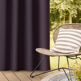 Bilderwelten Outdoor Vorhang nach Ma&szlig; blickdicht violett Sonnenschutz Unifarben mit &Ouml;sen - Dunkles Violett - wetterfest Balkon Pergola