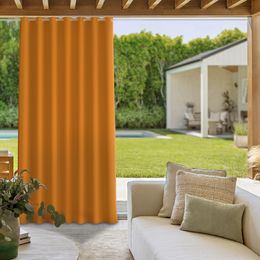 Outdoor Vorhang nach Ma&szlig; blickdicht - Mango - orange Sonnenschutz Unifarben mit &Ouml;sen wetterfest Balkon Pergola