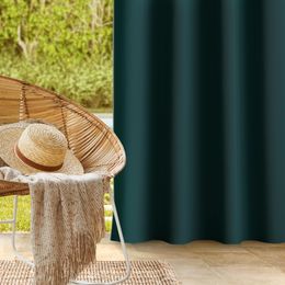Bilderwelten Outdoor Vorhang nach Ma&szlig; blickdicht petrol Sonnenschutz Unifarben mit &Ouml;sen - Dunkle Jade - wetterfest Balkon Pergola