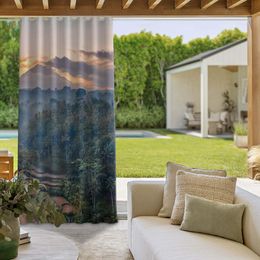 Outdoor Vorhang nach Ma&szlig; blickdicht - Landschaft in Bali - gr&uuml;n Natur Motiv mit &Ouml;sen Landschaft Balkon Pergola