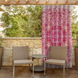 Outdoor Vorhang nach Ma&szlig; blickdicht - Mandala Aquarell Ornament pink - pink Spirituell Orientalisch Aquarell Ornamente Balkon Pergola