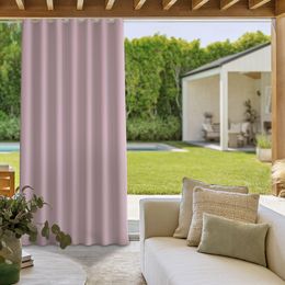 Outdoor Vorhang nach Ma&szlig; blickdicht - Milky Strawberry - rosa Sonnenschutz Unifarben mit &Ouml;sen wetterfest Balkon Pergola