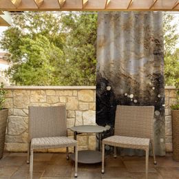 Outdoor Vorhang nach Ma&szlig; blickdicht - Goldener Treibsand I - gold originell Abstrakt mit &Ouml;sen wetterfest Balkon Pergola