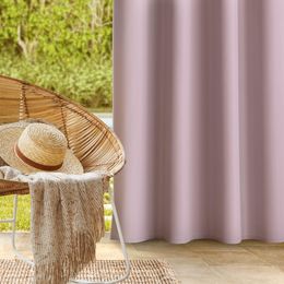 Bilderwelten Outdoor Vorhang nach Ma&szlig; blickdicht rosa Sonnenschutz Unifarben mit &Ouml;sen - Milky Strawberry - wetterfest Balkon Pergola