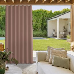 Outdoor Vorhang nach Ma&szlig; blickdicht - Jellied Jostaberry - braun Sonnenschutz Unifarben mit &Ouml;sen wetterfest Balkon Pergola