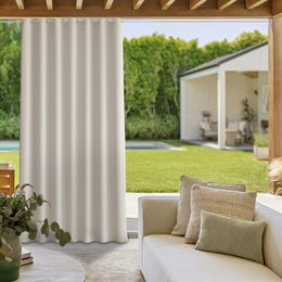 Outdoor Vorhang nach Ma&szlig; blickdicht - Polarwei&szlig; - weiss Sonnenschutz Unifarben mit &Ouml;sen wetterfest Balkon Pergola