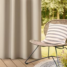 Bilderwelten Outdoor Vorhang nach Ma&szlig; blickdicht beige Sonnenschutz Unifarben mit &Ouml;sen - Precious Popcorn - wetterfest Balkon Pergola