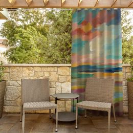 Bilderwelten Outdoor Vorhang nach Ma&szlig; blickdicht bunt Natur Abstrakt mit &Ouml;sen - Herrlicher Sommer - Landschaft Balkon Pergola