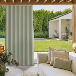 Outdoor Vorhang nach Ma&szlig; blickdicht - Lovely Lime - gr&uuml;n Sonnenschutz Unifarben mit &Ouml;sen wetterfest Balkon Pergola