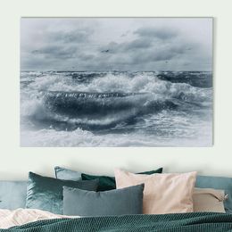 Bilderwelten Akustikbild Strand blau Motiv Schallschutzbild - No.YK6 Lebendige Nordsee - Meerblick Wohnzimmer Schlafzimmer