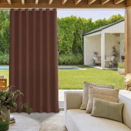 Outdoor Vorhang nach Ma&szlig; blickdicht - Rostbraun - braun Sonnenschutz Unifarben mit &Ouml;sen wetterfest Balkon Pergola
