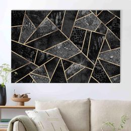 Bilderwelten Akustikbild Graue Dreiecke Gold
