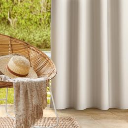 Bilderwelten Outdoor Vorhang nach Ma&szlig; blickdicht weiss Sonnenschutz Unifarben mit &Ouml;sen - Polarwei&szlig; - wetterfest Balkon Pergola