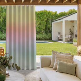 Bilderwelten Outdoor Vorhang nach Ma&szlig; blickdicht bunt Sonnenschutz Illustration mit &Ouml;sen - Regenbogen Wasserfarben - Regenbogen Balkon Pergola
