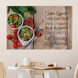 Bilderwelten Akustikbild Kulinarisch braun Shabby Schallschutzbild - Guten Appetit - Wandbild K&uuml;che