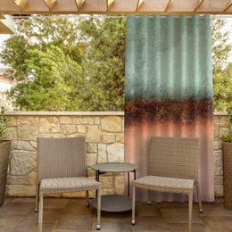 Bilderwelten Outdoor Vorhang nach Ma&szlig; blickdicht orange originell Abstrakt mit &Ouml;sen - Pastell Sommer mit Gold - wetterfest Balkon Pergola