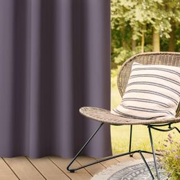 Bilderwelten Outdoor Vorhang nach Ma&szlig; blickdicht violett Sonnenschutz Unifarben mit &Ouml;sen - Simple mauve - wetterfest Balkon Pergola