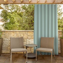 Outdoor Vorhang nach Ma&szlig; blickdicht - Pastell Mint - t&uuml;rkis Sonnenschutz Unifarben mit &Ouml;sen wetterfest Balkon Pergola