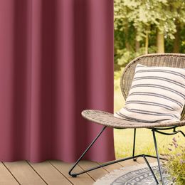 Bilderwelten Outdoor Vorhang nach Ma&szlig; blickdicht rosa Sonnenschutz Unifarben mit &Ouml;sen - Rosy Raspberry - wetterfest Balkon Pergola