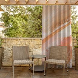 Outdoor Vorhang nach Ma&szlig; blickdicht - Pink und Vanille II - bunt originell modern mit &Ouml;sen wetterfest Balkon Pergola