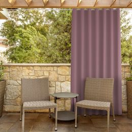 Outdoor Vorhang nach Ma&szlig; blickdicht - Malve - violett Sonnenschutz Unifarben mit &Ouml;sen wetterfest Balkon Pergola