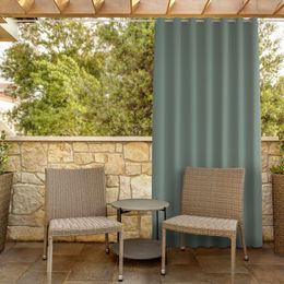 Outdoor Vorhang nach Ma&szlig; blickdicht - Pastell Petrol - t&uuml;rkis Sonnenschutz Unifarben mit &Ouml;sen wetterfest Balkon Pergola