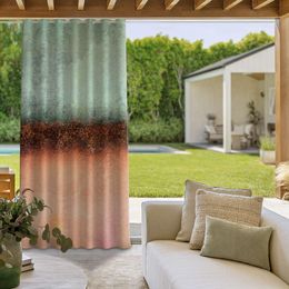 Outdoor Vorhang nach Ma&szlig; blickdicht - Pastell Sommer mit Gold - orange originell Abstrakt mit &Ouml;sen wetterfest Balkon Pergola