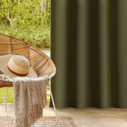 Bilderwelten Outdoor Vorhang nach Ma&szlig; blickdicht gr&uuml;n Sonnenschutz Unifarben mit &Ouml;sen - Olive Gr&uuml;n - wetterfest Balkon Pergola