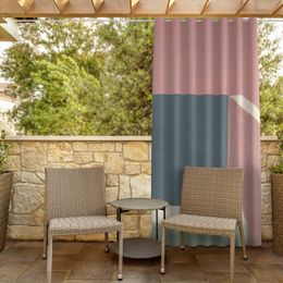 Outdoor Vorhang nach Ma&szlig; blickdicht - Schatten der W&auml;nde II - bunt originell Abstrakt mit &Ouml;sen wetterfest Balkon Pergola