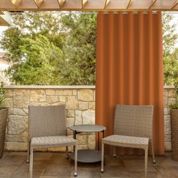 Outdoor Vorhang nach Ma&szlig; blickdicht - Orange - orange Sonnenschutz Unifarben mit &Ouml;sen wetterfest Balkon Pergola