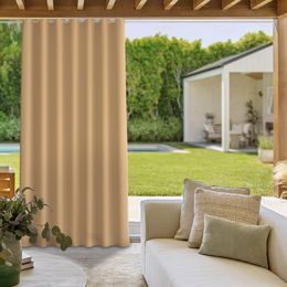 Outdoor Vorhang nach Ma&szlig; blickdicht - Pastell Orange - orange Sonnenschutz Unifarben mit &Ouml;sen wetterfest Balkon Pergola