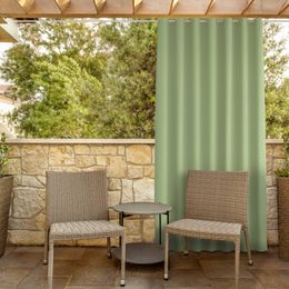 Outdoor Vorhang nach Ma&szlig; blickdicht - Mint - gr&uuml;n Sonnenschutz Unifarben mit &Ouml;sen wetterfest Balkon Pergola