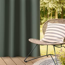 Bilderwelten Outdoor Vorhang nach Ma&szlig; blickdicht gr&uuml;n Sonnenschutz Unifarben mit &Ouml;sen - Ritzy Rosemary - wetterfest Balkon Pergola