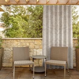 Outdoor Vorhang nach Ma&szlig; blickdicht - Mandala Aquarell Ornament Muster beige - beige Spirituell Orientalisch Aquarell Ornamente Balkon Pergola