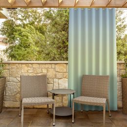 Bilderwelten Outdoor Vorhang nach Ma&szlig; blickdicht pastell Sonnenschutz Abstrakt mit &Ouml;sen - Mint Farbverlauf - wetterfest Balkon Pergola