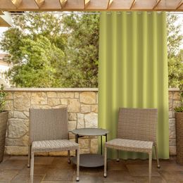 Outdoor Vorhang nach Ma&szlig; blickdicht - Pastellgr&uuml;n - gr&uuml;n Sonnenschutz Unifarben mit &Ouml;sen wetterfest Balkon Pergola