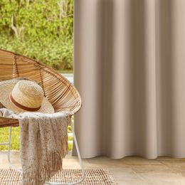 Bilderwelten Outdoor Vorhang nach Ma&szlig; blickdicht beige Sonnenschutz Unifarben mit &Ouml;sen - Macchiato - wetterfest Balkon Pergola