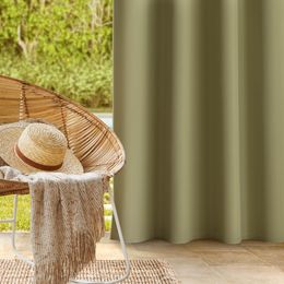Bilderwelten Outdoor Vorhang nach Ma&szlig; blickdicht gr&uuml;n Sonnenschutz Unifarben mit &Ouml;sen - Mellow Matcha - wetterfest Balkon Pergola