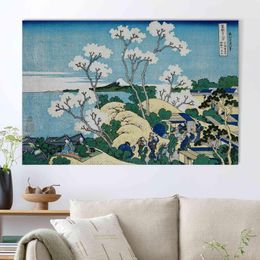 Bilderwelten Akustikbild Strand blau modern Schallschutzbild - Katsushika Hokusai - Der Fuji von Gotenyama - Japan Wohnzimmer Schlafzimmer