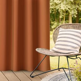 Bilderwelten Outdoor Vorhang nach Ma&szlig; blickdicht orange Sonnenschutz Unifarben mit &Ouml;sen - Orange - wetterfest Balkon Pergola