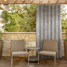 Bilderwelten Outdoor Vorhang nach Ma&szlig; blickdicht weiss Wald Vintage mit &Ouml;sen - Kraniche auf Waldlichtung - B&auml;ume Balkon Pergola