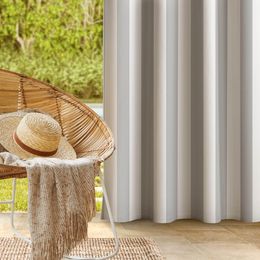 Bilderwelten Outdoor Vorhang nach Ma&szlig; blickdicht grau Sonnenschutz modern mit &Ouml;sen - L&auml;ngsstreifen in Hellgrau - Streifen Balkon Pergola