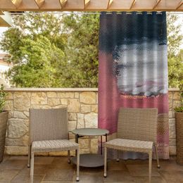 Bilderwelten Outdoor Vorhang nach Ma&szlig; blickdicht rosa originell Abstrakt mit &Ouml;sen - Rosa Sturm mit Gold - wetterfest Balkon Pergola