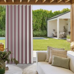 Outdoor Vorhang nach Ma&szlig; blickdicht - L&auml;ngsstreifen in Malve - violett Sonnenschutz modern mit &Ouml;sen Streifen Balkon Pergola