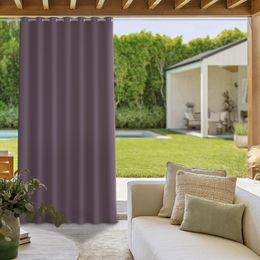 Outdoor Vorhang nach Ma&szlig; blickdicht - Simple mauve - violett Sonnenschutz Unifarben mit &Ouml;sen wetterfest Balkon Pergola