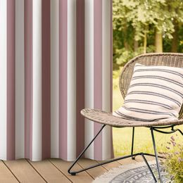 Bilderwelten Outdoor Vorhang nach Ma&szlig; blickdicht rosa Sonnenschutz modern mit &Ouml;sen - L&auml;ngsstreifen in Altrosa - Streifen Balkon Pergola