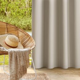 Bilderwelten Outdoor Vorhang nach Ma&szlig; blickdicht beige Sonnenschutz Unifarben mit &Ouml;sen - Meersand - wetterfest Balkon Pergola
